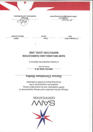 DCB SAIW Sertifikaat | PDF