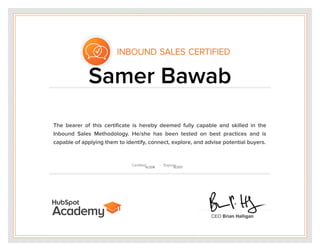 Hubspot Inbound Sales Certification | PDF