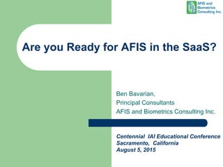 AFIS as SaaS - 8-5-2015 | PDF | Cloud Computing | Internet