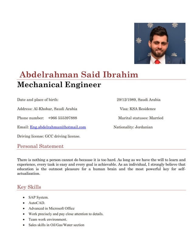 Abdelrahman Saed Ibrahim - CV-20112016 | PDF