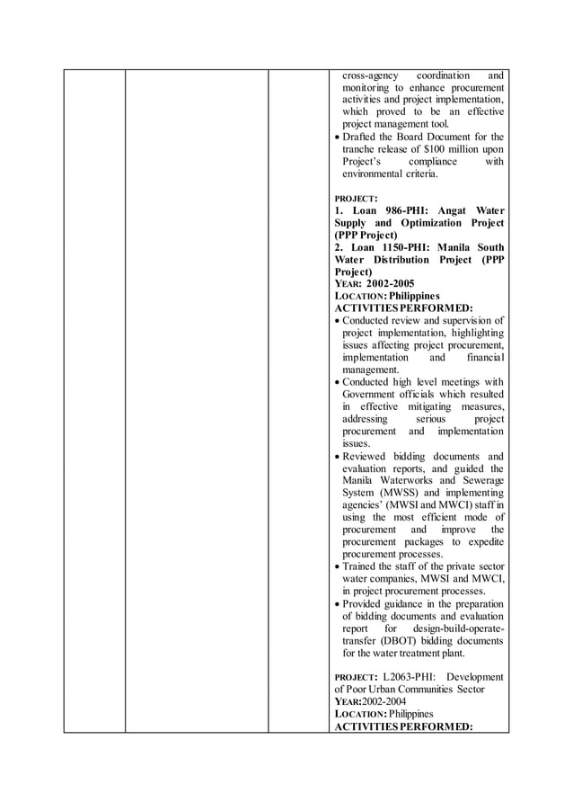 CTF-CV-Procurement Specialist-24Feb2016 | DOCX | Civil Engineering ...