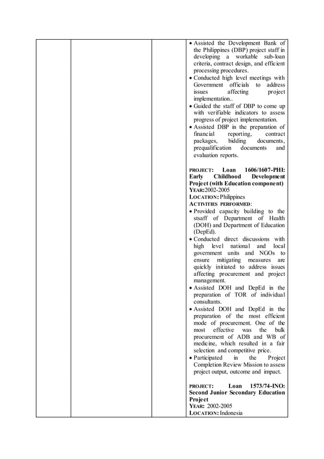 CTF-CV-Procurement Specialist-24Feb2016 | DOCX | Civil Engineering ...