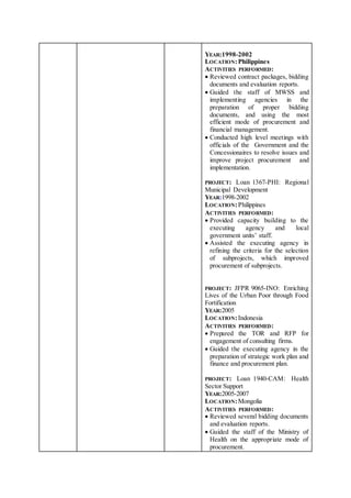 CTF-CV-Procurement Specialist-24Feb2016 | DOCX | Civil Engineering ...