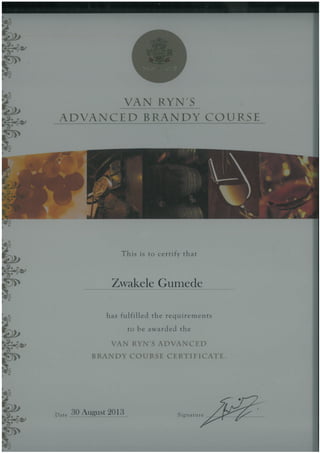 Advance Brandy Course Certificate | PDF