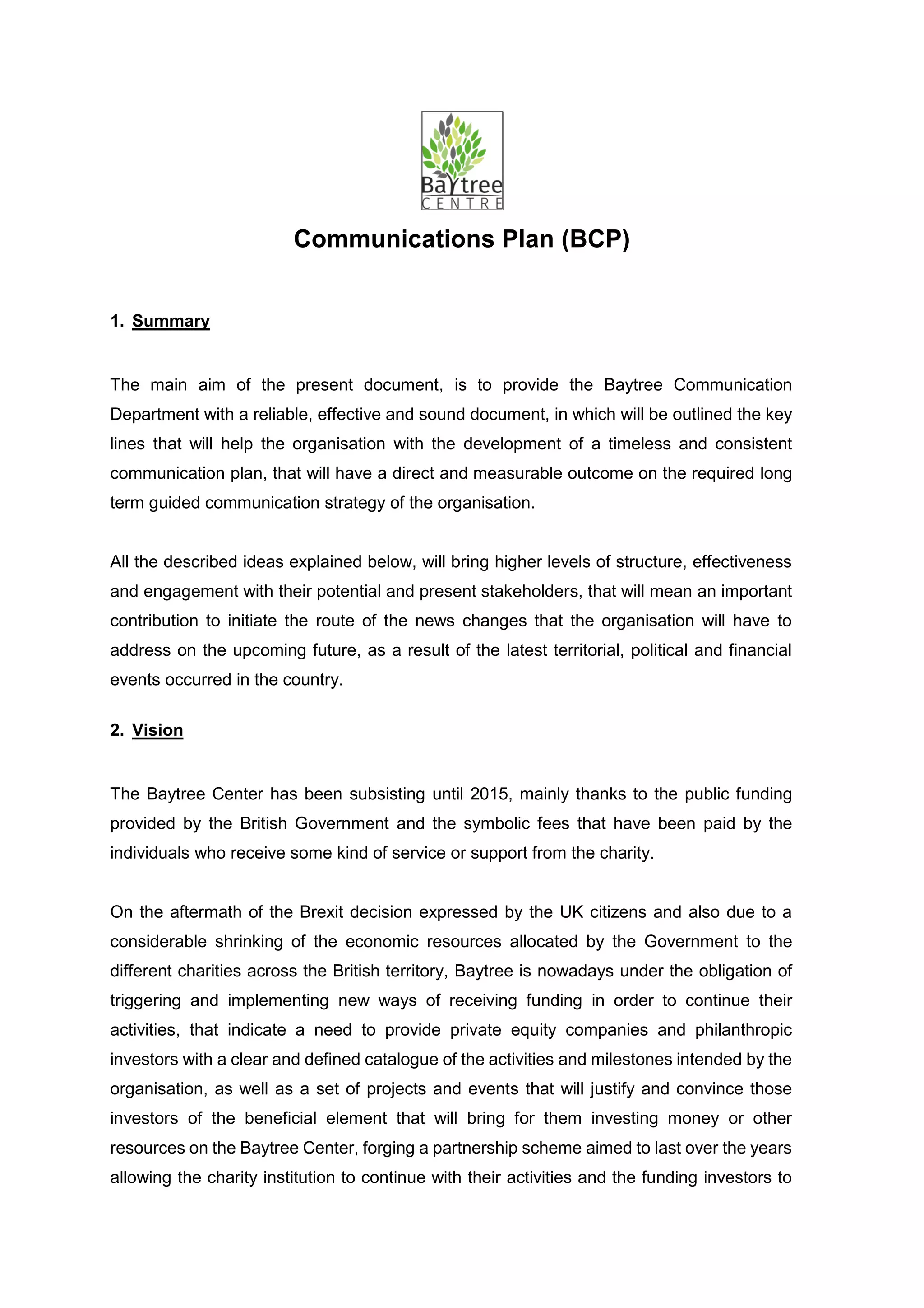 Communications Plan | PDF