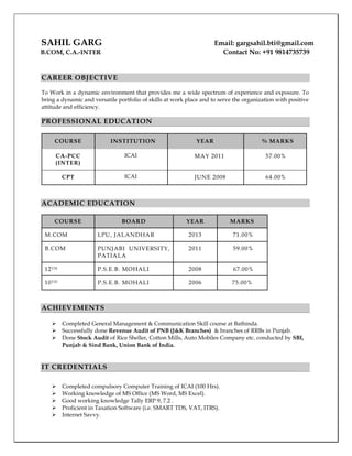 CV - SAHIL GARG | PDF