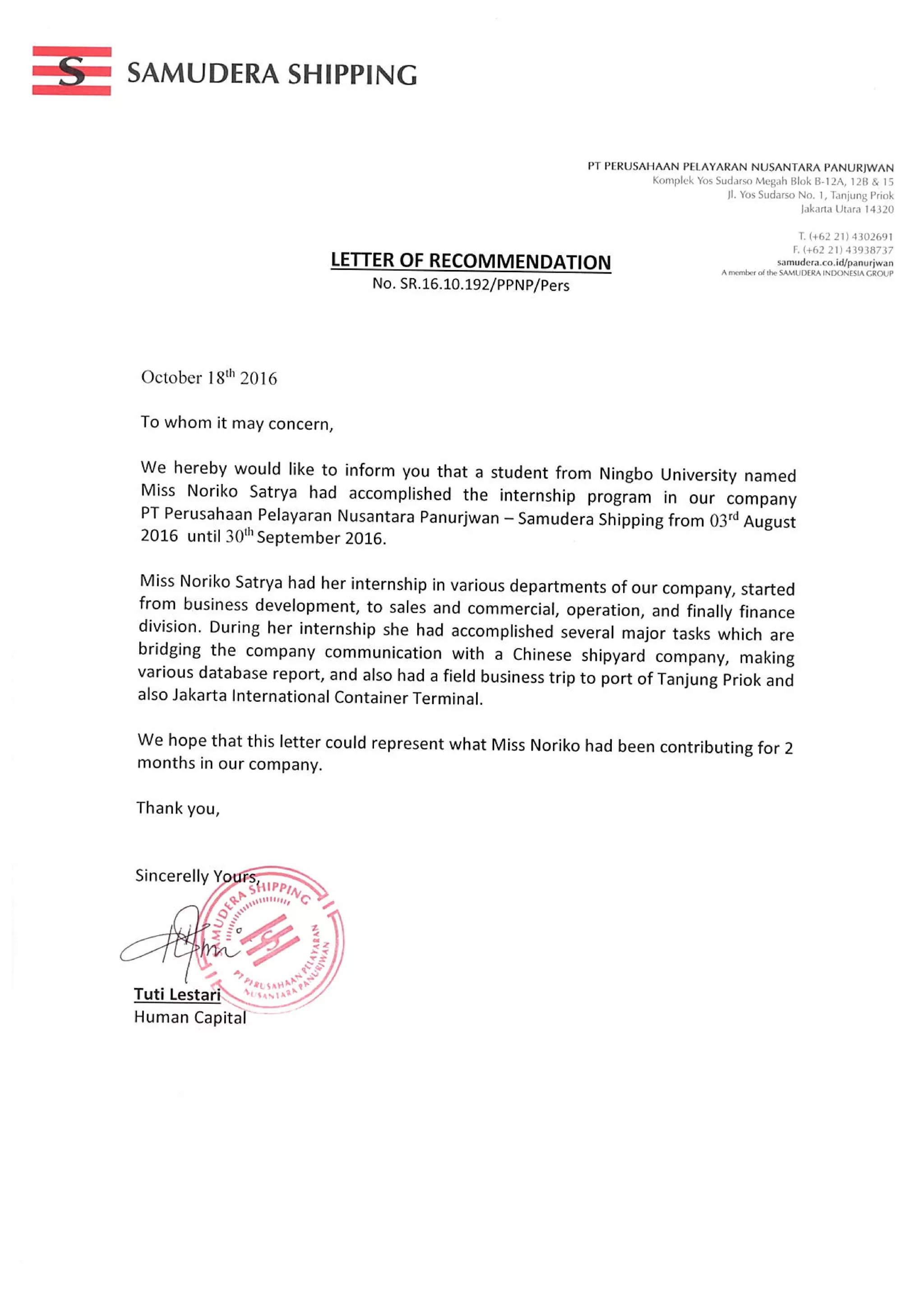 Letter Of Recommendation | PDF