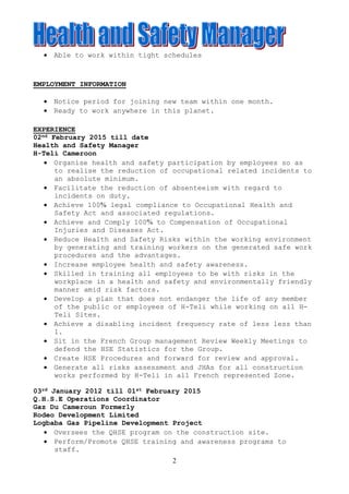 Kombe Moses Namuene Cv | PDF