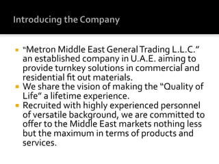 Metron CompanyPresentation | PPT