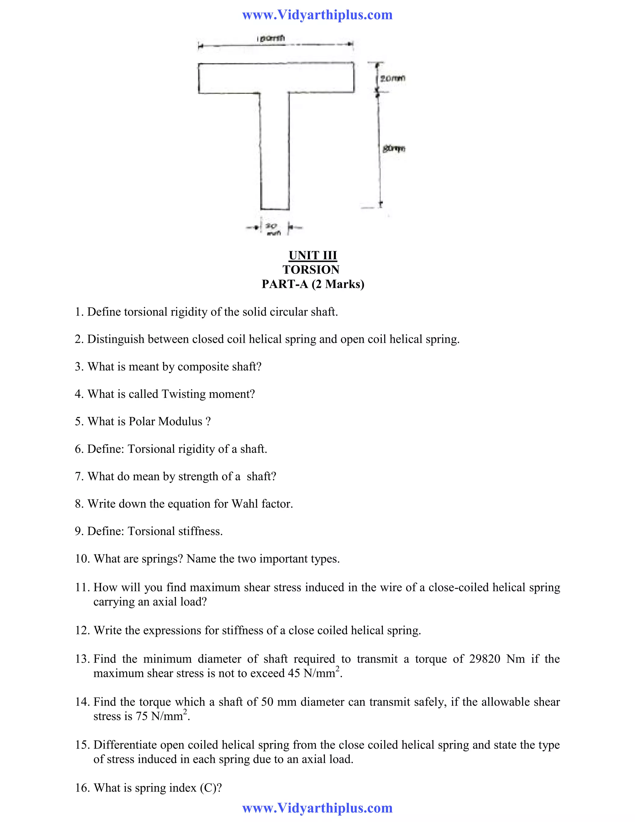 Ce6306 strength of materials | PDF
