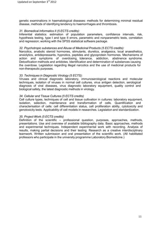 PROSPECTUS_Laboratory_Biomedicine_-_Bachelor | PDF