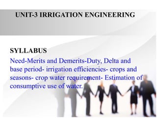 Ce6703- WATER RESOURCES AND IRRIGATION ENGINEERING | PPT