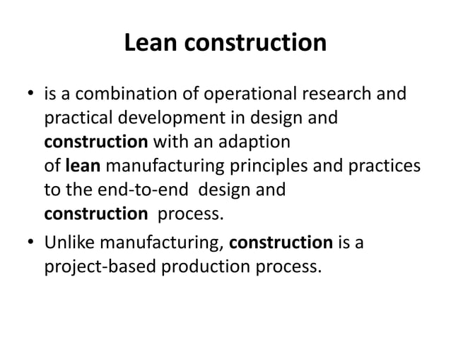 Ce 696 lean construction | PDF | Construction Industry | Industries