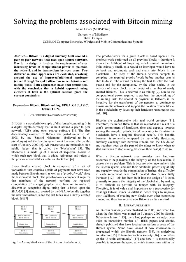 Solving the problems associated with Bitcoin mining | PDF