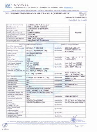 MOODY S.A GTW ER70S-6 SMW E7018 | PDF