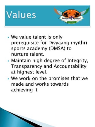 Divyaang Myithri Sports Academy PPT | PPTX