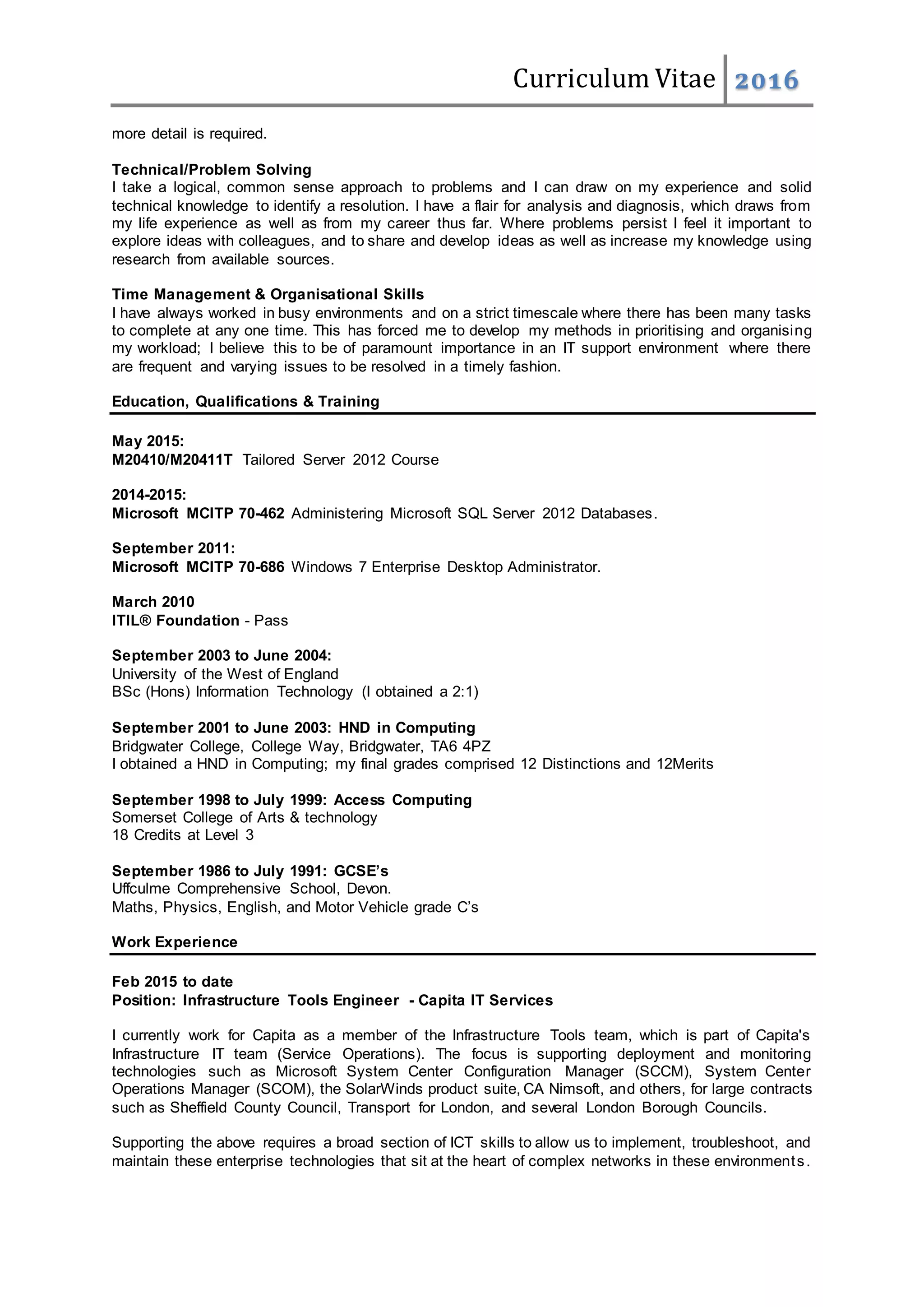 Curriculum Vitae - 10022016 | PDF