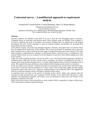 Contextual survey – A multifaceted approach to requirement analysis ...