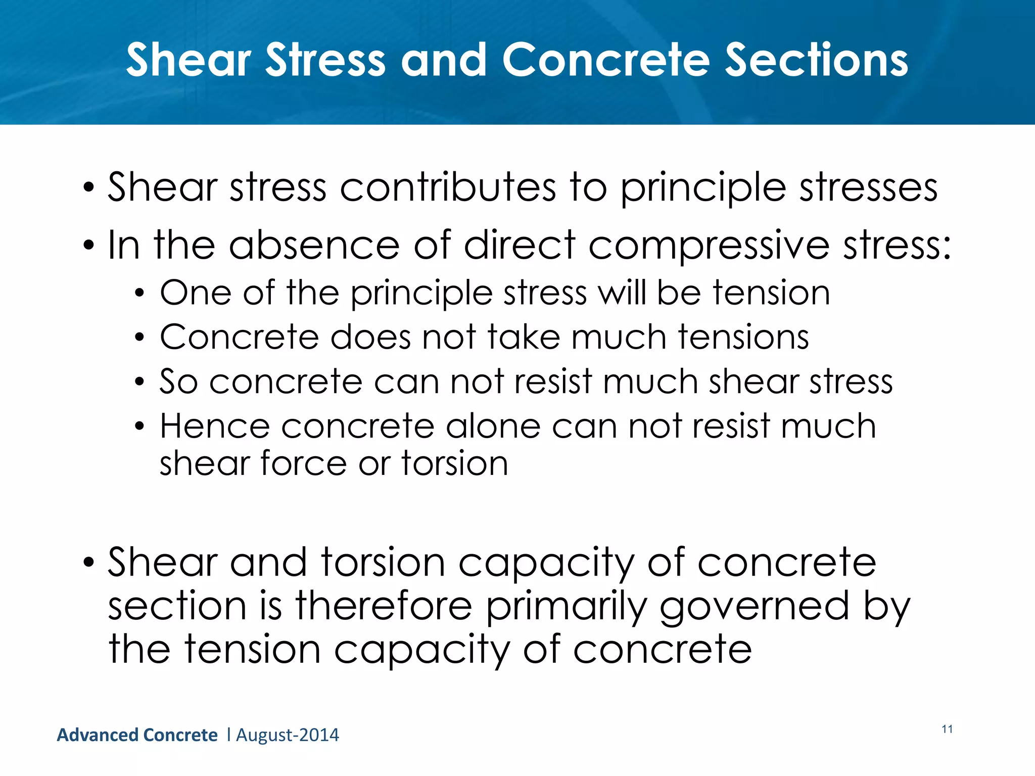 CE72.52 - Lecture 3b - Section Behavior - Shear and Torsion | PPTX