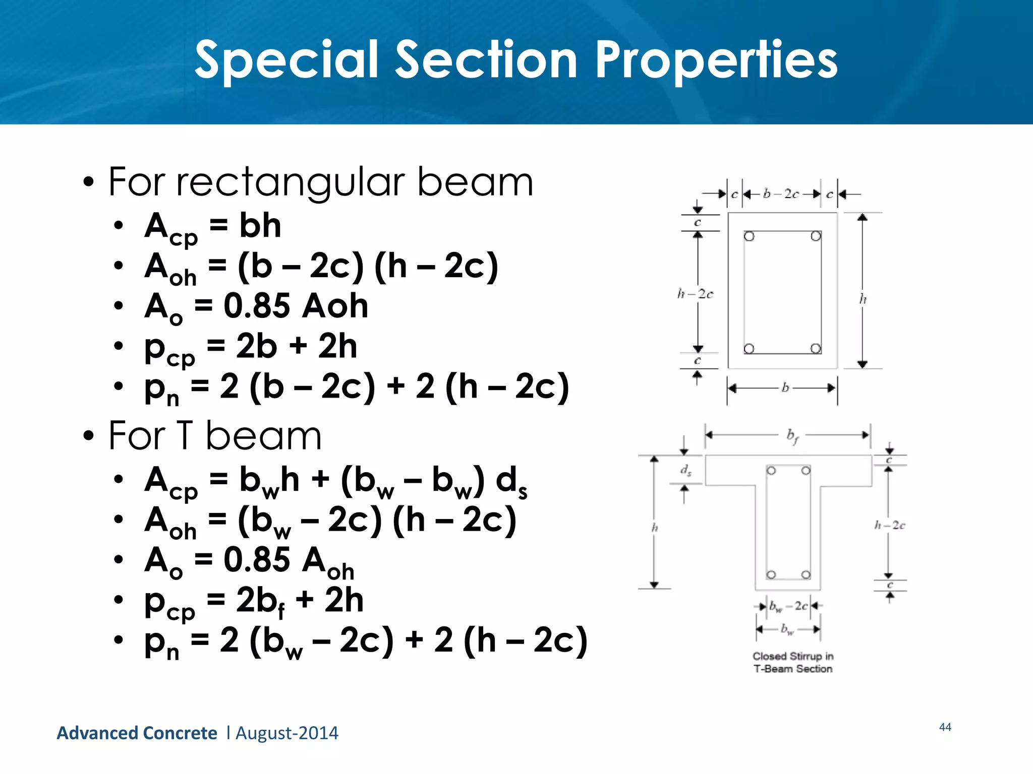 CE72.52 - Lecture 3b - Section Behavior - Shear and Torsion | PPTX