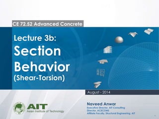 CE72.52 - Lecture 3b - Section Behavior - Shear and Torsion | PPTX