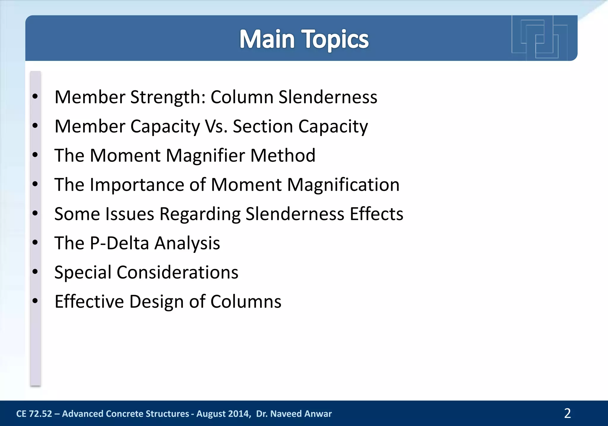 CE 72.52 - Lecture 5 - Column Design | PPTX