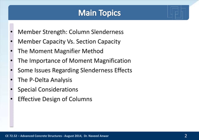 CE 72.52 - Lecture 5 - Column Design | PPTX | Physics | Science