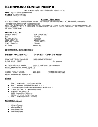 Curriculum vitae EUNICE | PDF