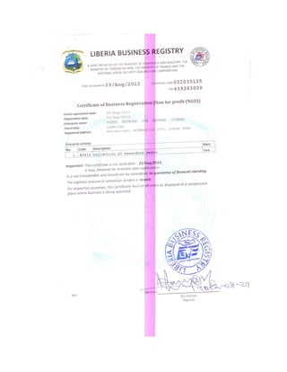 YONER BUSINESS REGISTRATION CERTIFICATE | PDF