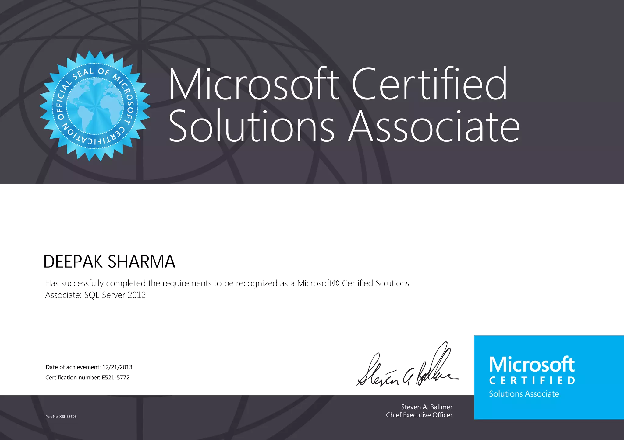 MCSA Certificate | PDF