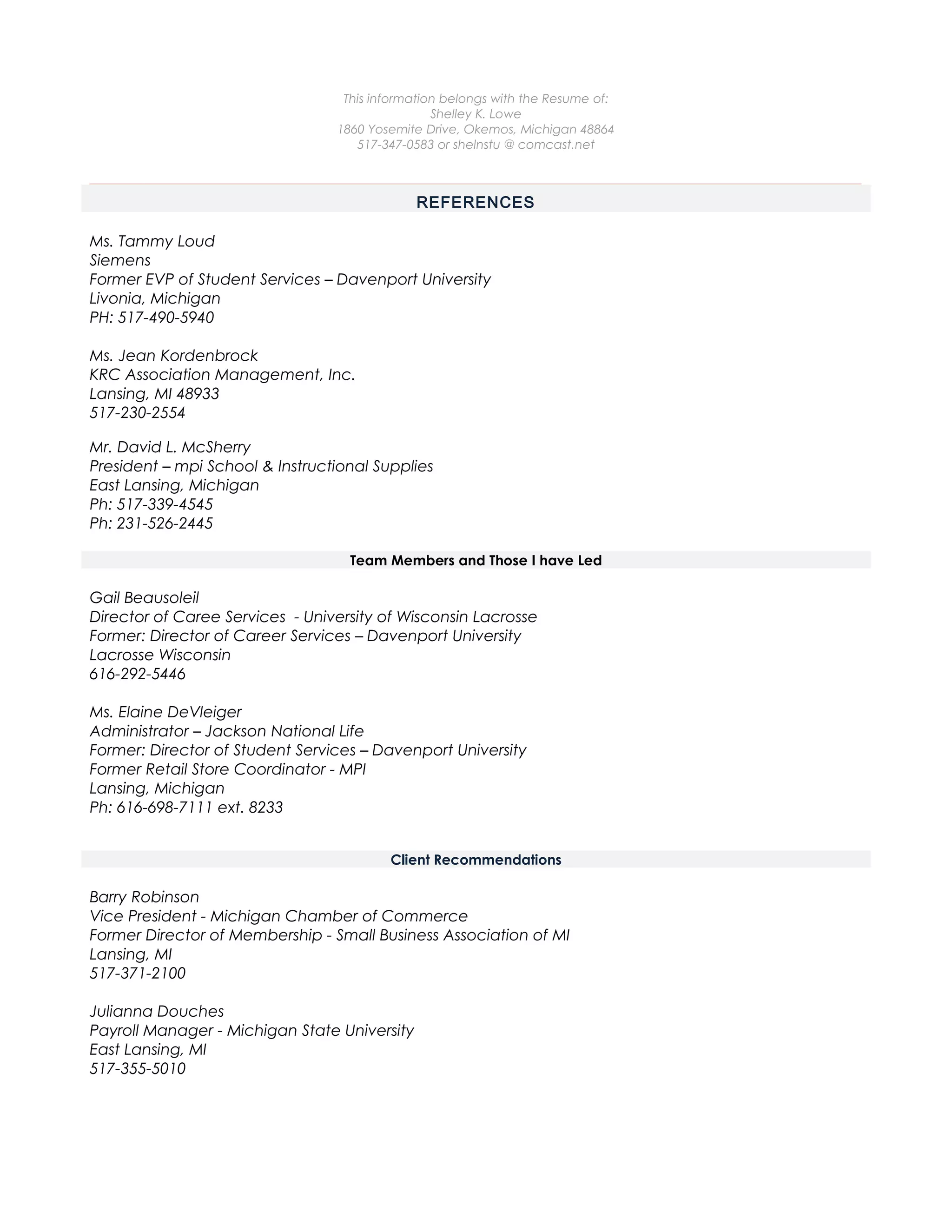Shelley Lowe's Resume General All Skill Sets (1) | DOC