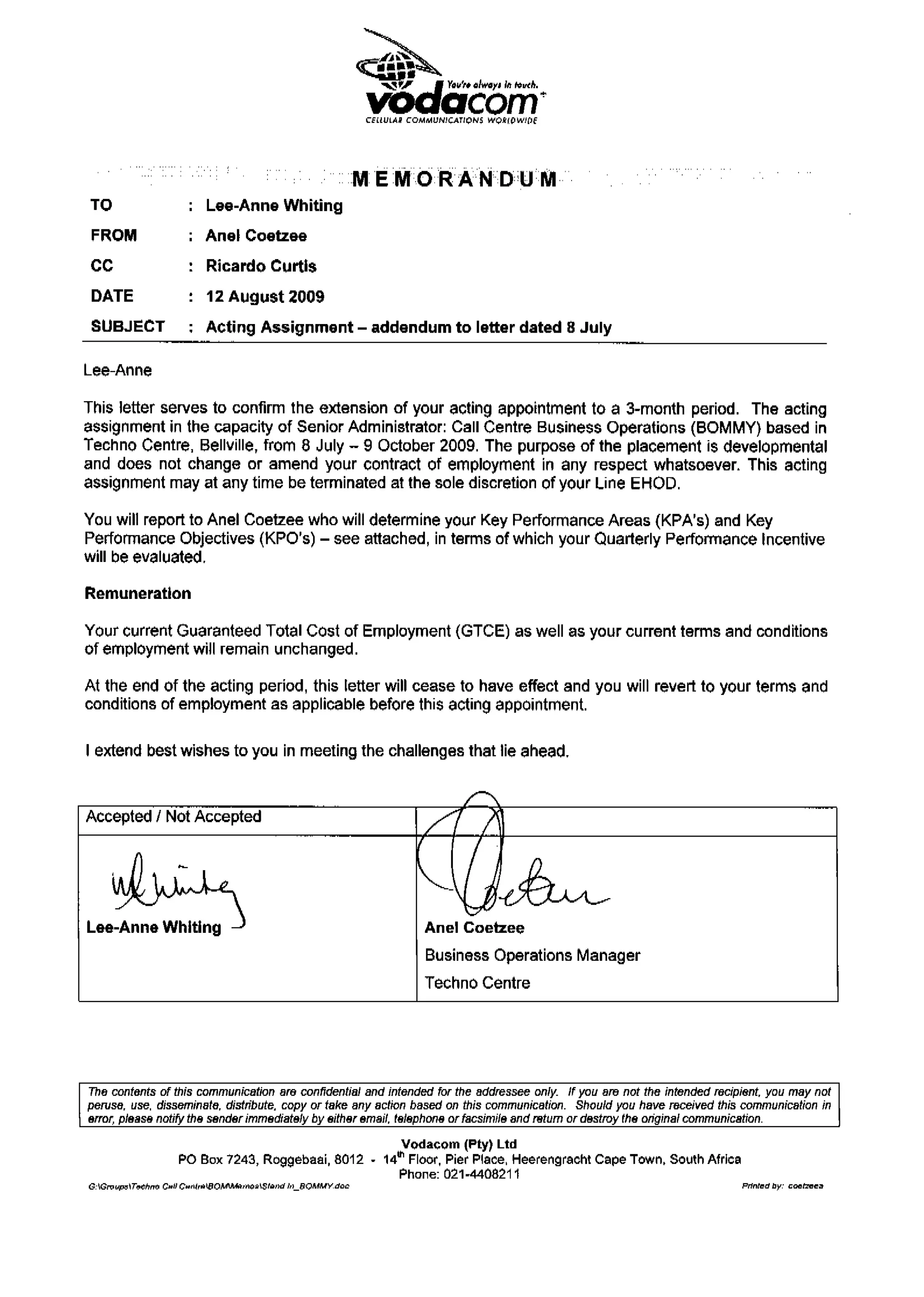 Lee Anne W_acting letter | PDF