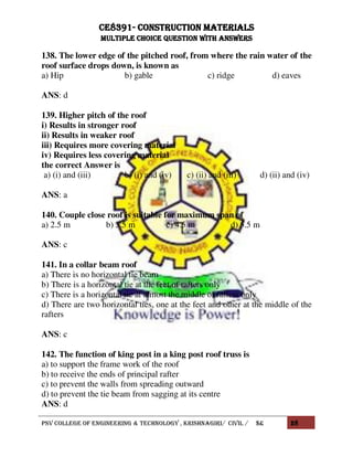 Ce8391 construction materials Objective type questions with answers | PDF