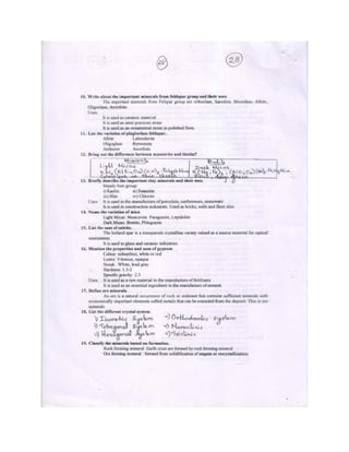 UNIT 2 ENGINEERING GEOLOGY WITH ANSWER KEY | PDF