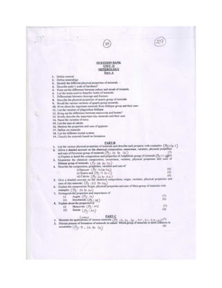 UNIT 2 ENGINEERING GEOLOGY WITH ANSWER KEY | PDF