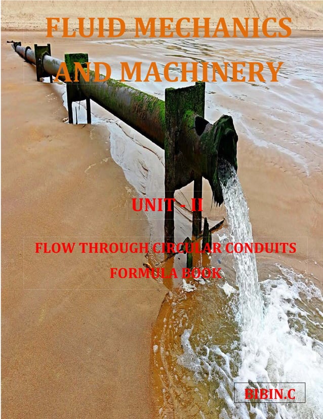 CE 8394 FLUID MECHANICS AND MACHINERY UNIT II FORMULA | PDF | Free Download