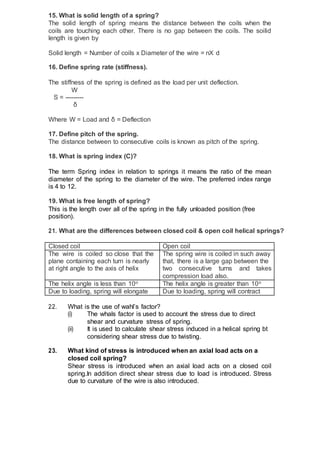 STRENGTH OF MATERIALS 2 MARKS (CE6306/CE8395) | DOCX
