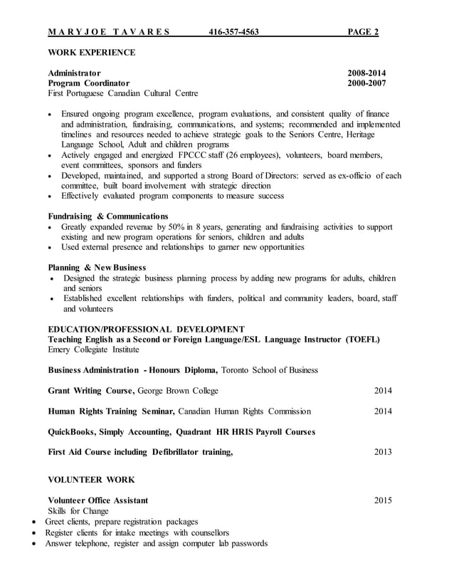 Mary Joe Management Resume | PDF