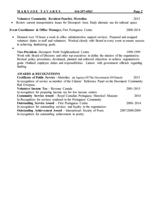 Mary Joe Management Resume | PDF
