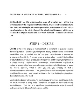 - THE MIRACLE MIND DIET MANIFESTATION FORMULA | DOCX