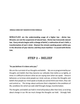 - THE MIRACLE MIND DIET MANIFESTATION FORMULA | DOCX
