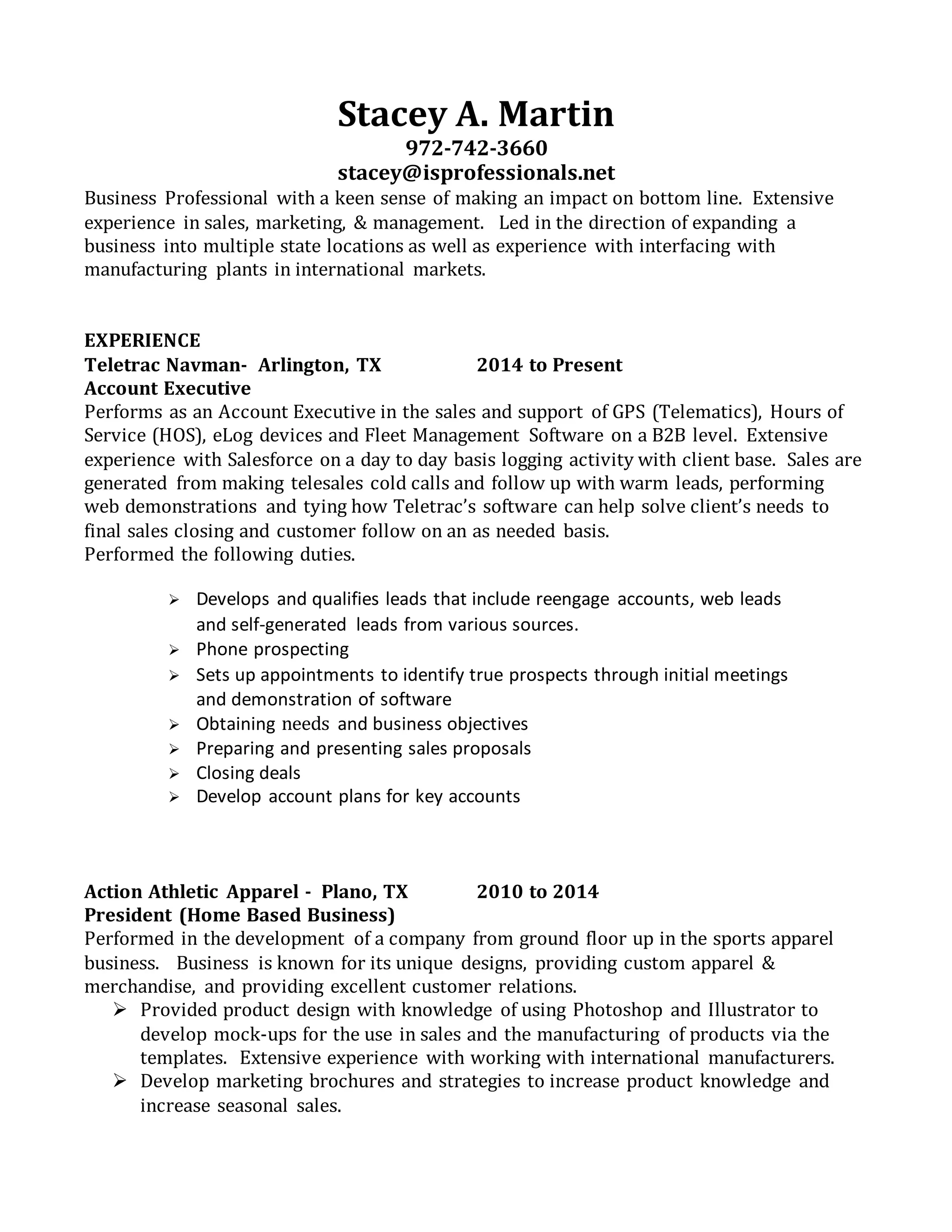 Resume of Stacey A. Martin-2 | DOCX