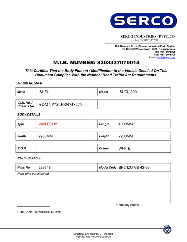 MIB TEMPLATE | DOC | Auto Type | Automotive