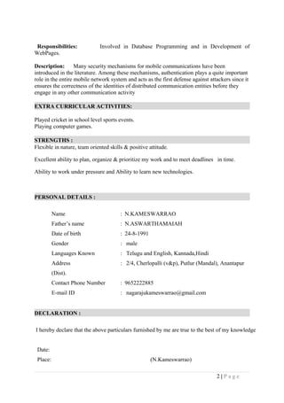 kamesh | DOC | Programming Languages | Computing