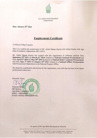 Employment Certificate | PDF