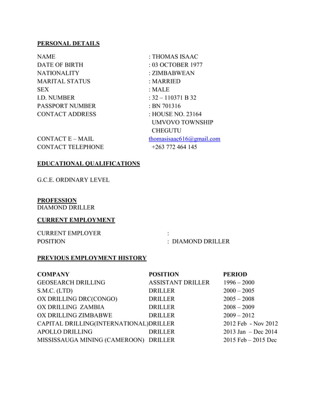 CV THOMAS ISAAC complete | PDF