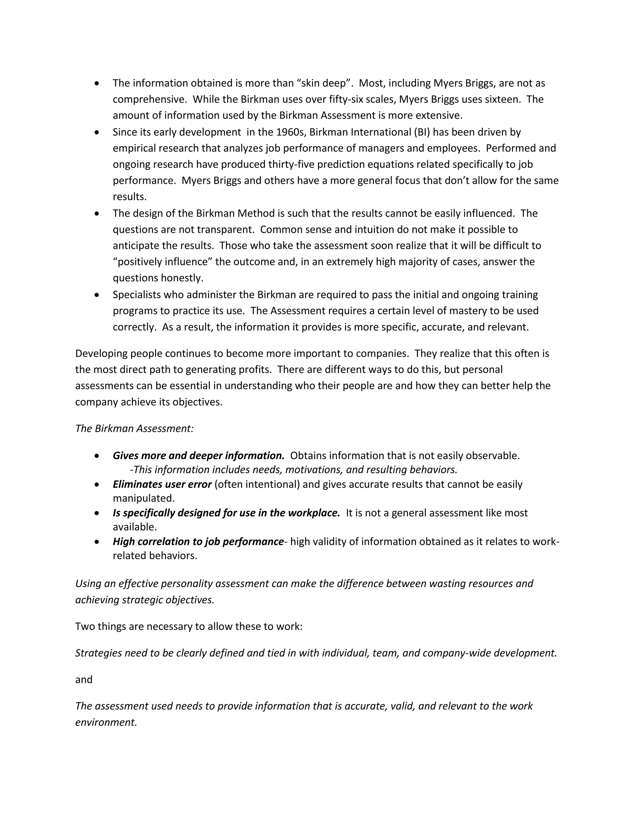 Birkman white paper | PDF