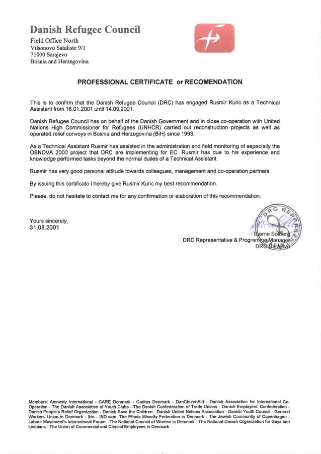 Recommendation Letter DRC Technical Assistent | PDF