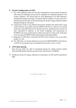 Weather Station for Solar PV Plant – As per CAE 2025 Guidelines | PDF