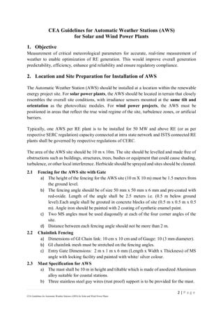 Weather Station for Solar PV Plant – As per CAE 2025 Guidelines | PDF